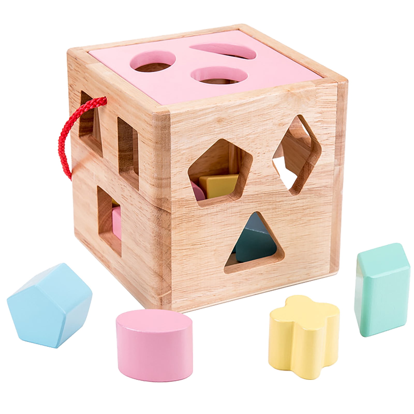 Macaron Blue Pink Portable Shape Matching Intelligence Box Early ...