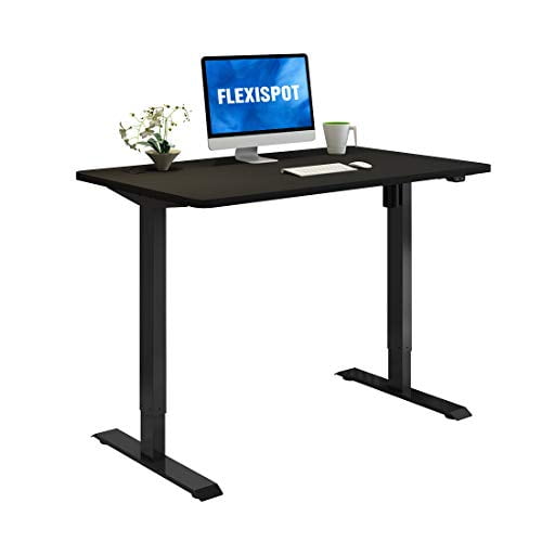 Flexispot Electric Height Adjustable Standing Desk, 48 x 24 Inches, Black Frame/Special Walnut ...