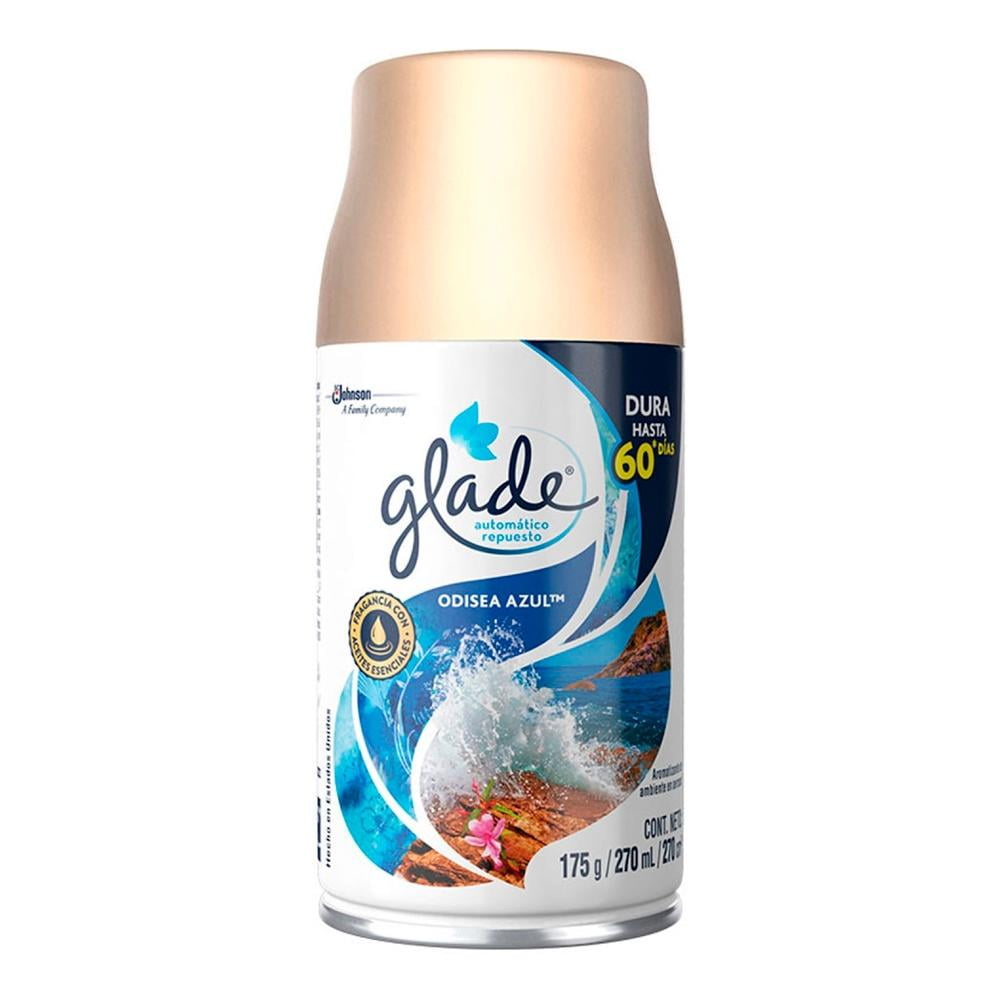 Repuesto de aromatizante ambiental Glade odisea azul en aerosol 175 g ...