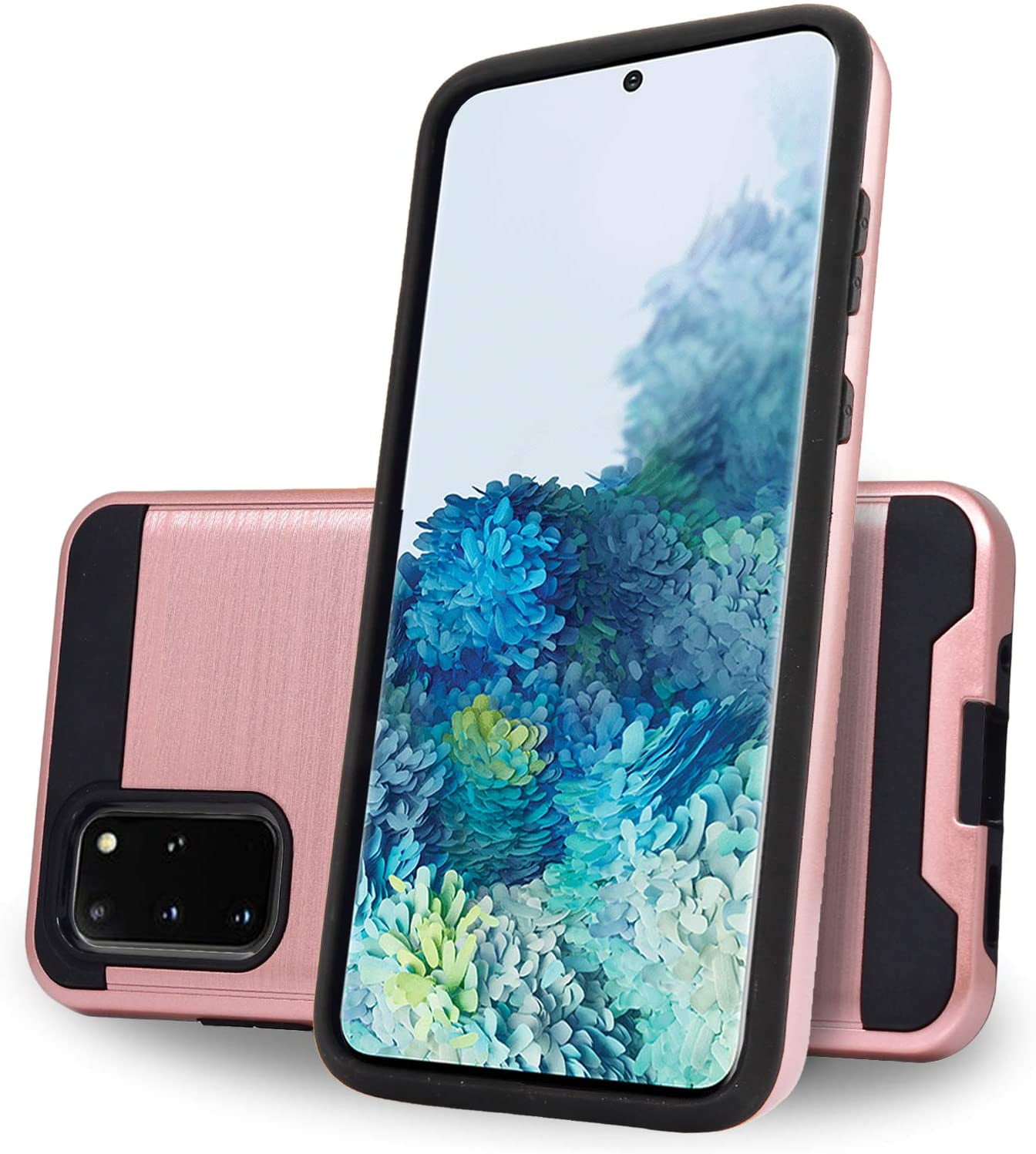 Samsung Galaxy A71 Phone Case, 2-Piece Style Hybrid Shockproof Hard Case Cover (Rose Gold ...