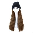 Fashion Long Curly Hair Hat Wig One Knit Hat Wool Curl Corn Perm Curl ...