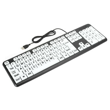Large Print Computer Keyboard, high Contrast Yellow Keys, Large Print ...