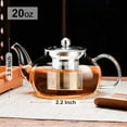 PARACITY Glass Teapot Stovetop 20 OZ/600ml, Tea pot with Removable 18/8 Stainless Steel Infuser ...