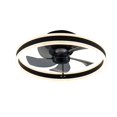FINE MAKER 20" Chandelier with Fan, 3 Speed 3 Color LED, Remote, Black ...