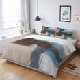 Blue Brown Mottled Texture Queen Size Bed Set,Abstract Street Art ...