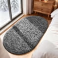 3x5 Oval Grey Area Rug Non Slip Fluffy Small Carpet for Bedroom Living ...