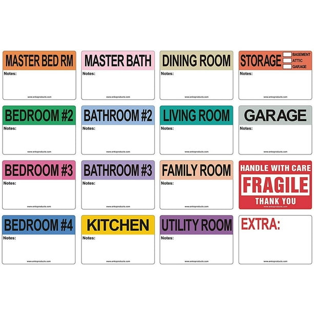 enKo - 2 x 3 Inch Extra Large Home Moving Packing Labels Stickers for ...