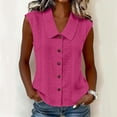 Ashirexll Tops for Women Trendy Summer Solid Color Lock Lapel ...
