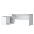 70" Wide L-Shaped Office Desk with One Cabinet and Two Open Shelves ...