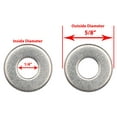 1/4" Stainless Flat Washer, 5/8" Outside Diameter (100 Pack)- Choose ...