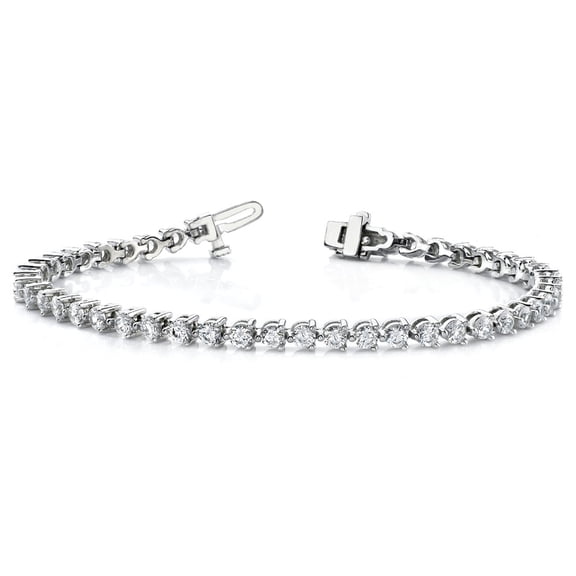 2.95mm 14k White Gold 2 Ct Lab Grown Diamond SI+ G+ Round Tennis ...
