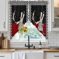 Abstract Swag Curtain Valance for Window 2 Panels Cartoon Style Chef ...