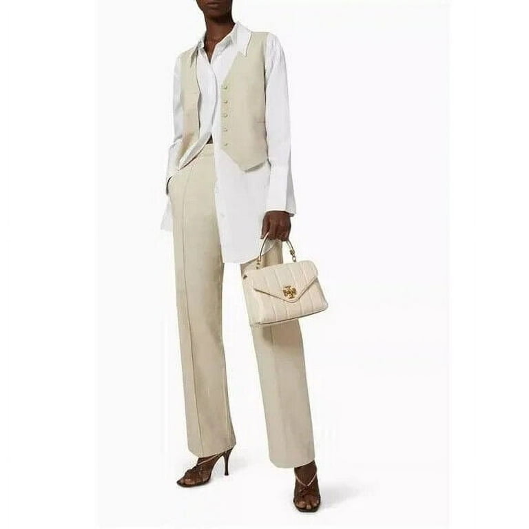 Tory Burch Kira Ivory White Small Brie Leather Top Handle Tory Burch Kira Ivory White Small Brie Leather Top Handle