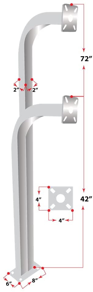 Gooseneck Stand Keypad Pedestal Pad Mount Aluminum Mounting Post Gate ...