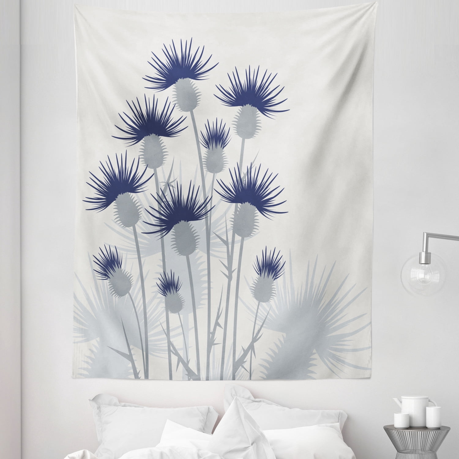 Thistle Tapestry, Gardening Theme Abstract Graphic Thistles Flowers ...