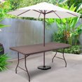 Costway 6' Folding Table Rattan Portable Indoor Outdoor Picnic Party ...