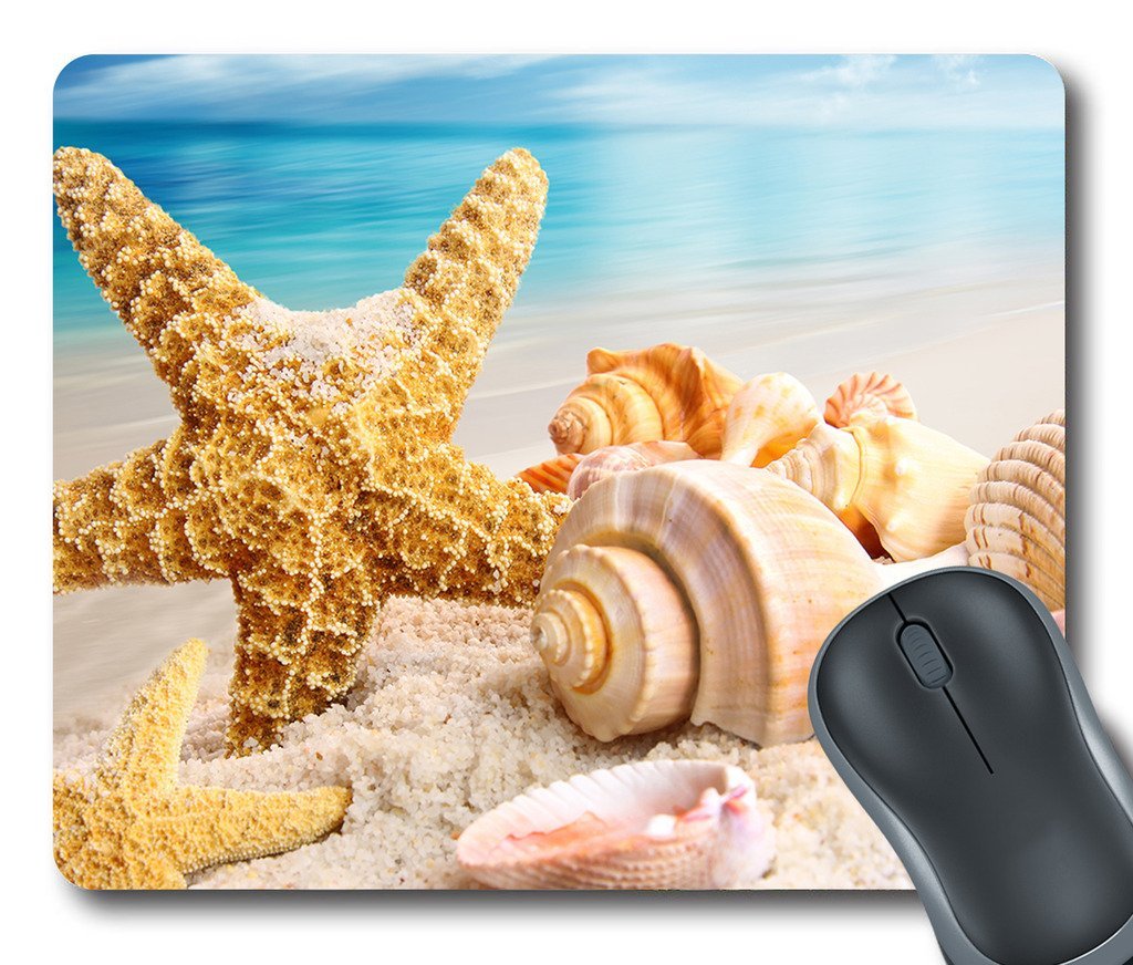 GCKG Sea and Seashell Mouse Pad Personalized Unique Rectangle Gaming ...