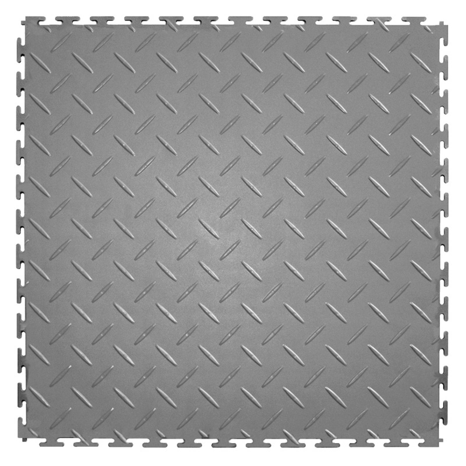 Perfection Floor Tile Diamond Plate PVC Interlocking Tiles - 8 pk ...
