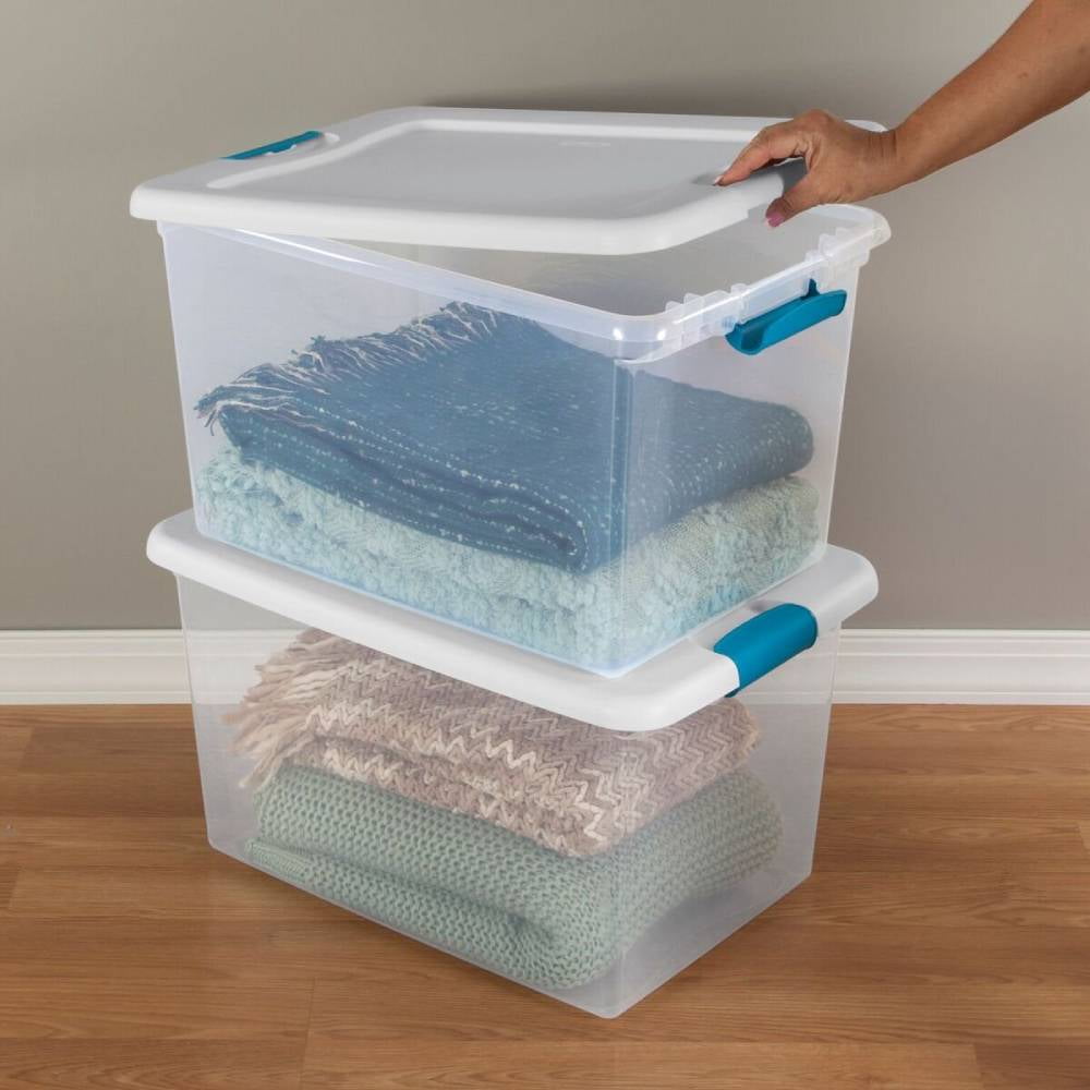 Sterilite 1497 Plastic Storage Box 64 Qt Latching Container 2 Pack