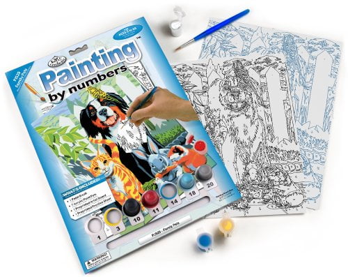 Junior Small Paint By Number Kit, 8.75" x 11.75", Family Pets - Walmart.com