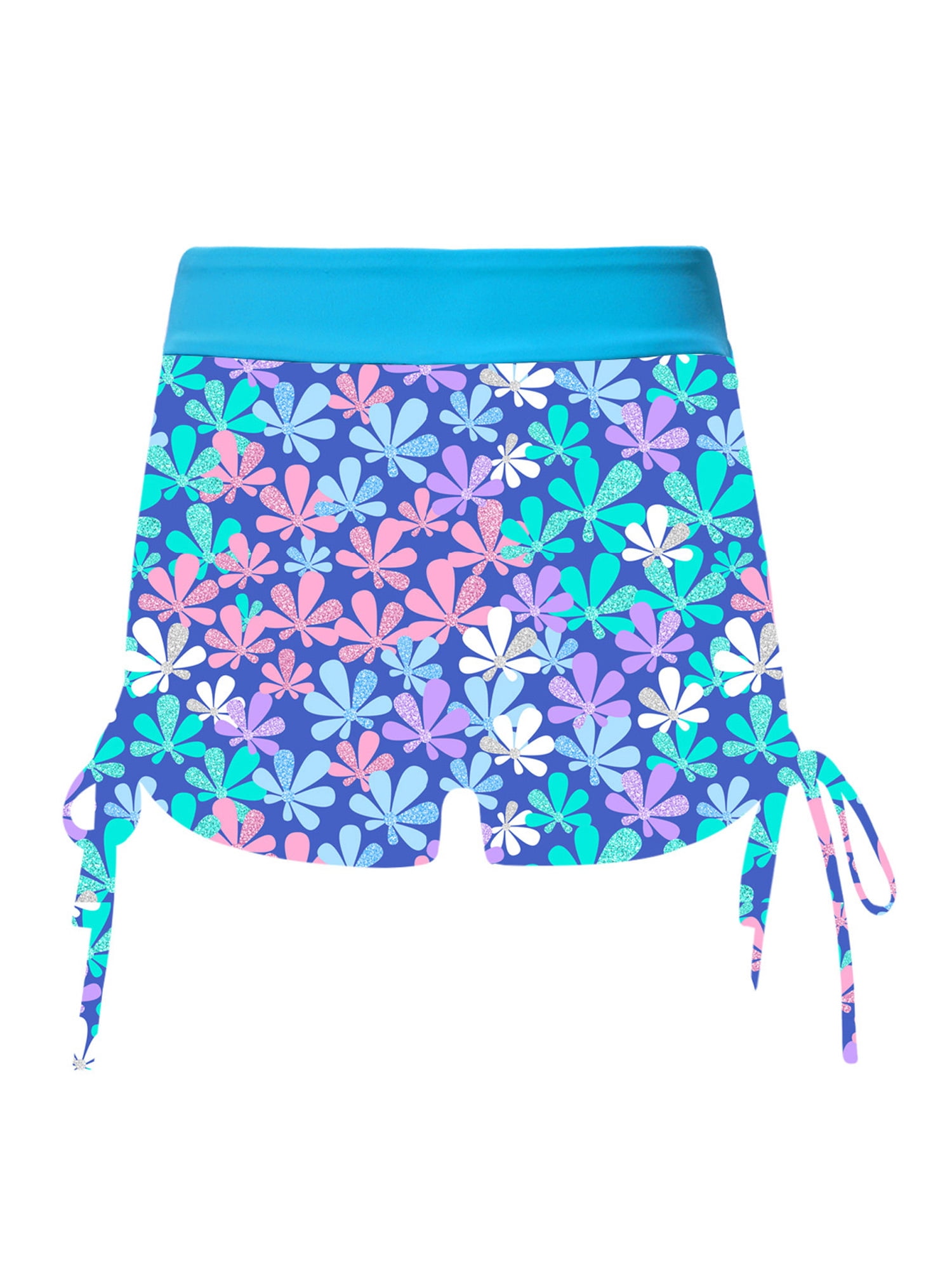 iEFiEL Girls Print Swim Shorts Side Drawstring Boyshorts Tankini ...