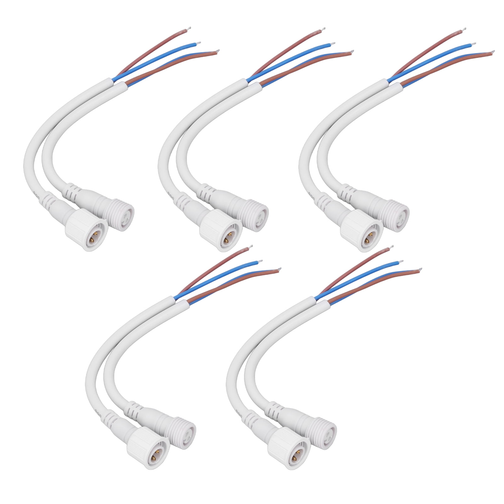 2 Pin Electrical Connector 5 Sets Quick Connect Plug Cable For LED ...