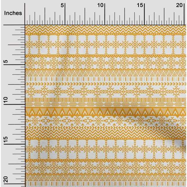 oneOone Viscose Chiffon Mustard Yellow Fabric Aztec Tribal Sewing ...