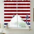 Blue Anchor Swag Curtain Valance for Window 2 Panels Costal Red White ...