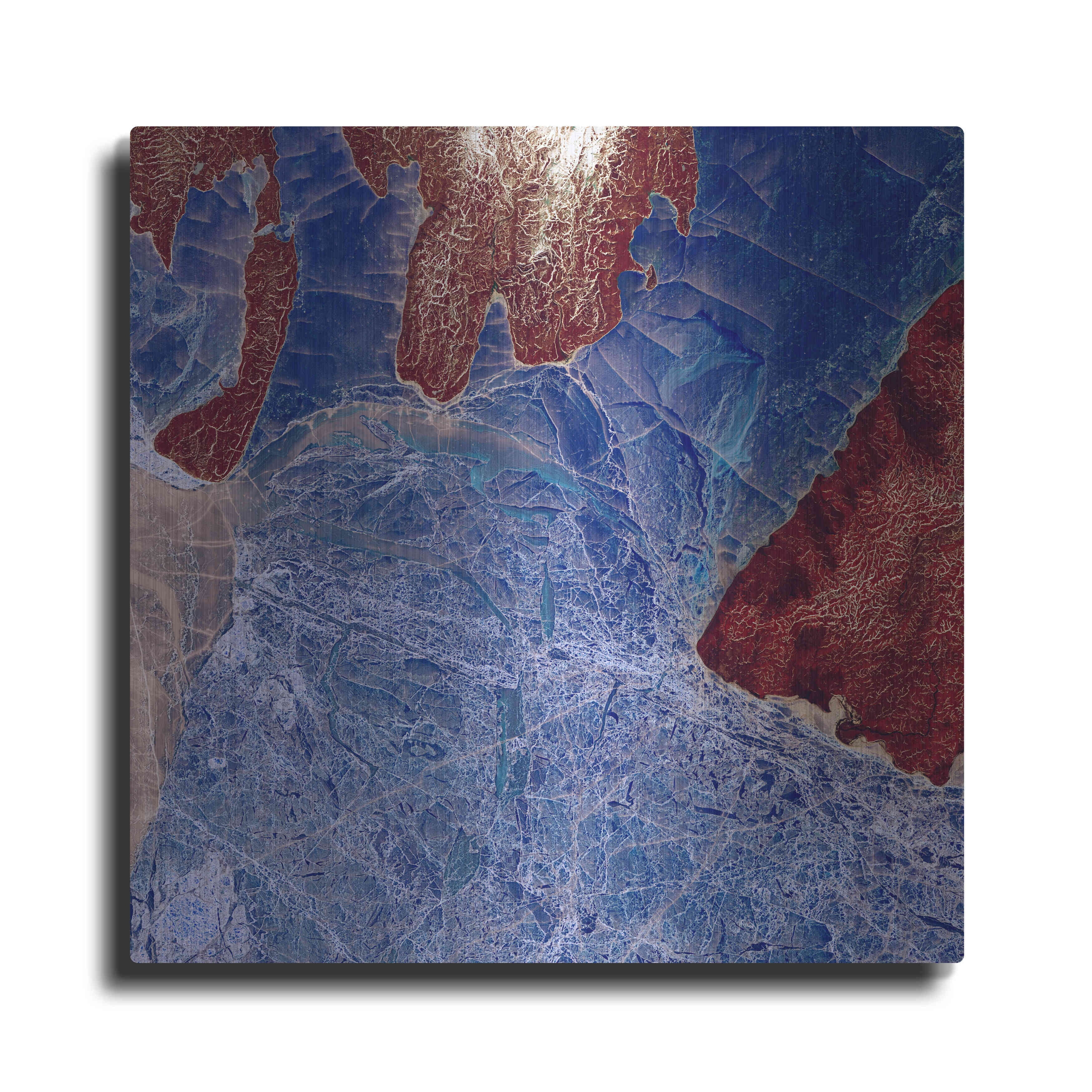 Luxe Metal Art 'Earth as Art: Fractured,' Metal Wall Art, 12"x12 ...