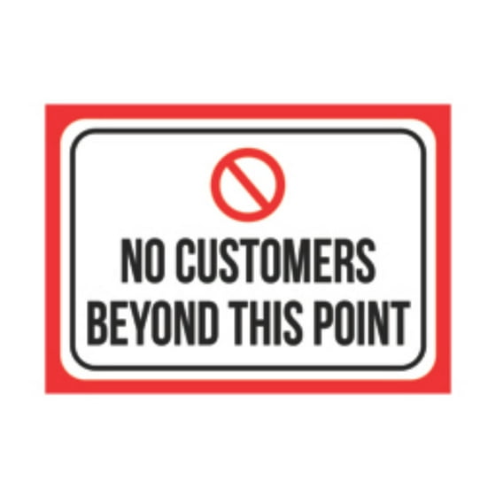 No Customers Beyond This Point Print Black Red White Poster Large 12 x ...
