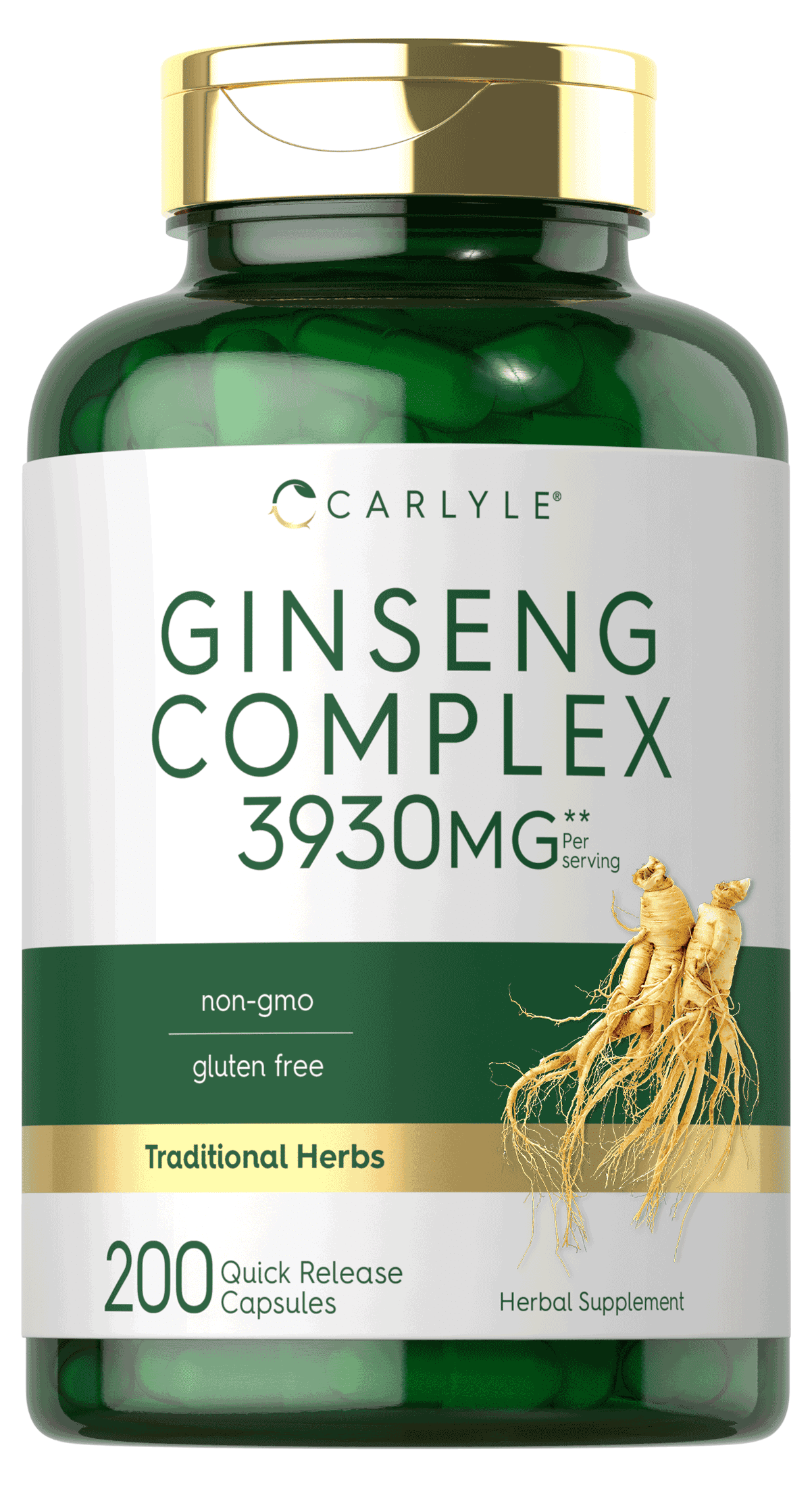 Ginseng Extract Complex | 3930mg | 200 Capsules | by Carlyle - Walmart.com