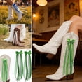 Blarkrus Cowboy Boot Ribbon Decor 1 Pair Lace, Diy Boot with Tassel ...