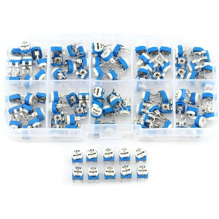 100pcs 10 Values Variable Resistor 500ohm-1M Variable Potentiometer ...