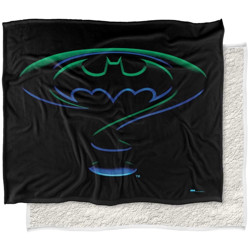 Batman Blanket, 50' x 60' Batman Forever Logo Silky Touch Sherpa Back ...
