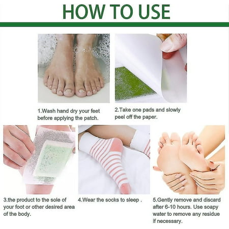 10pcs/box Natural Green Tea Foot Pads Patch To Improves Sleep Quality ...