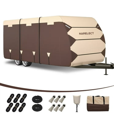 KING BIRD Extra-Thick 4 Layers Travel Trailer RV Cover Anti-UV Top ...