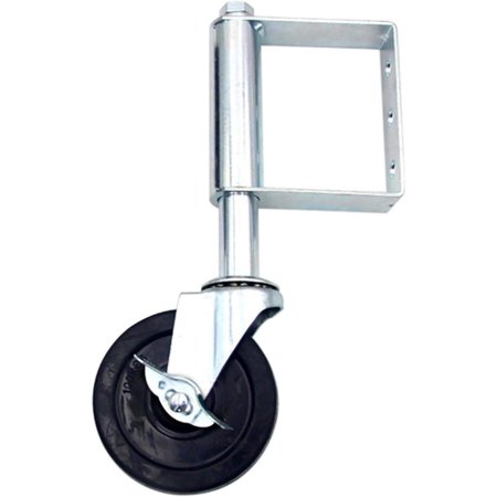 5 Inch Spring Loaded Swing Gate Wheel with Universal Mounting Plate ...