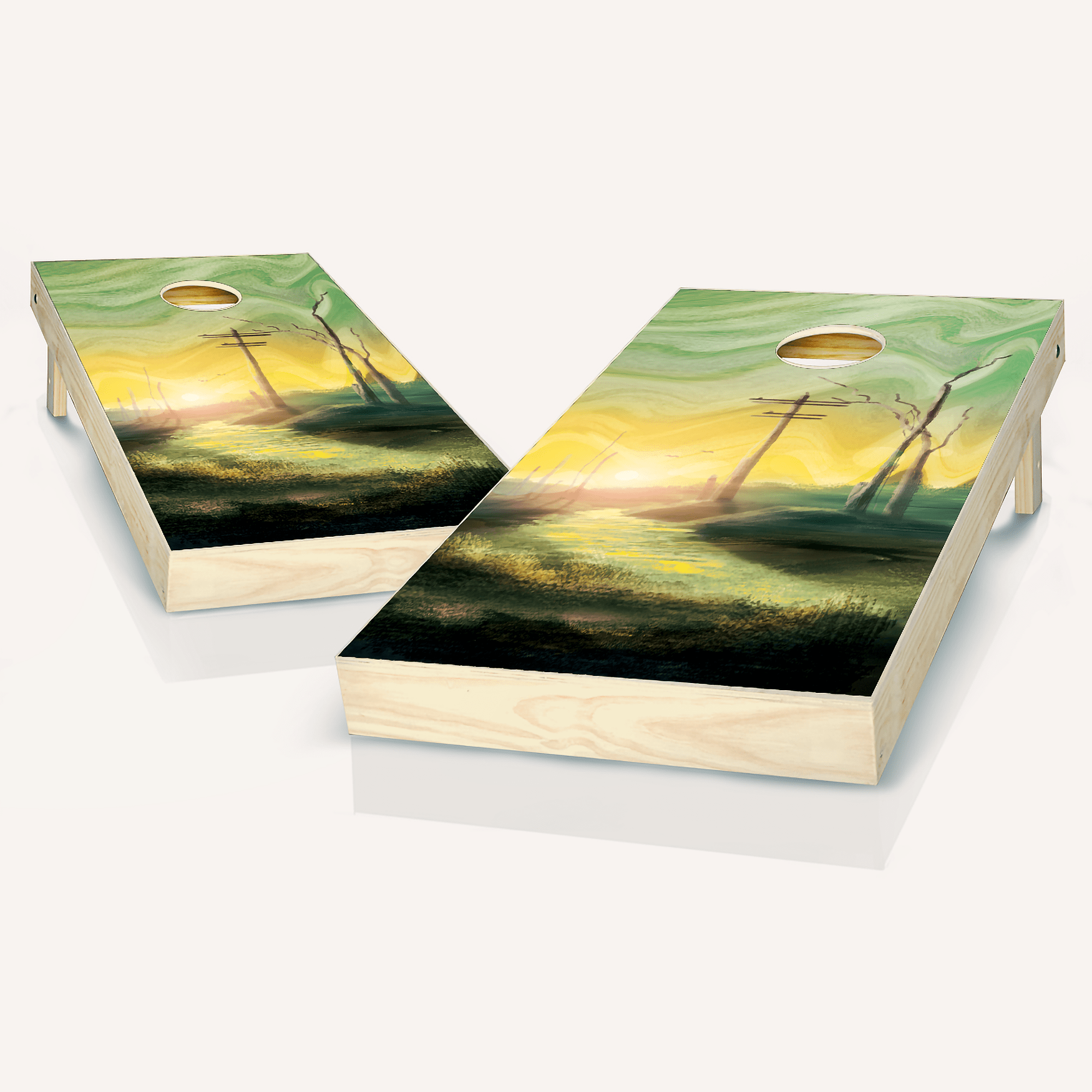 Skip's Garage Wastelands Solid Wood Cornhole Board Set - Walmart.com