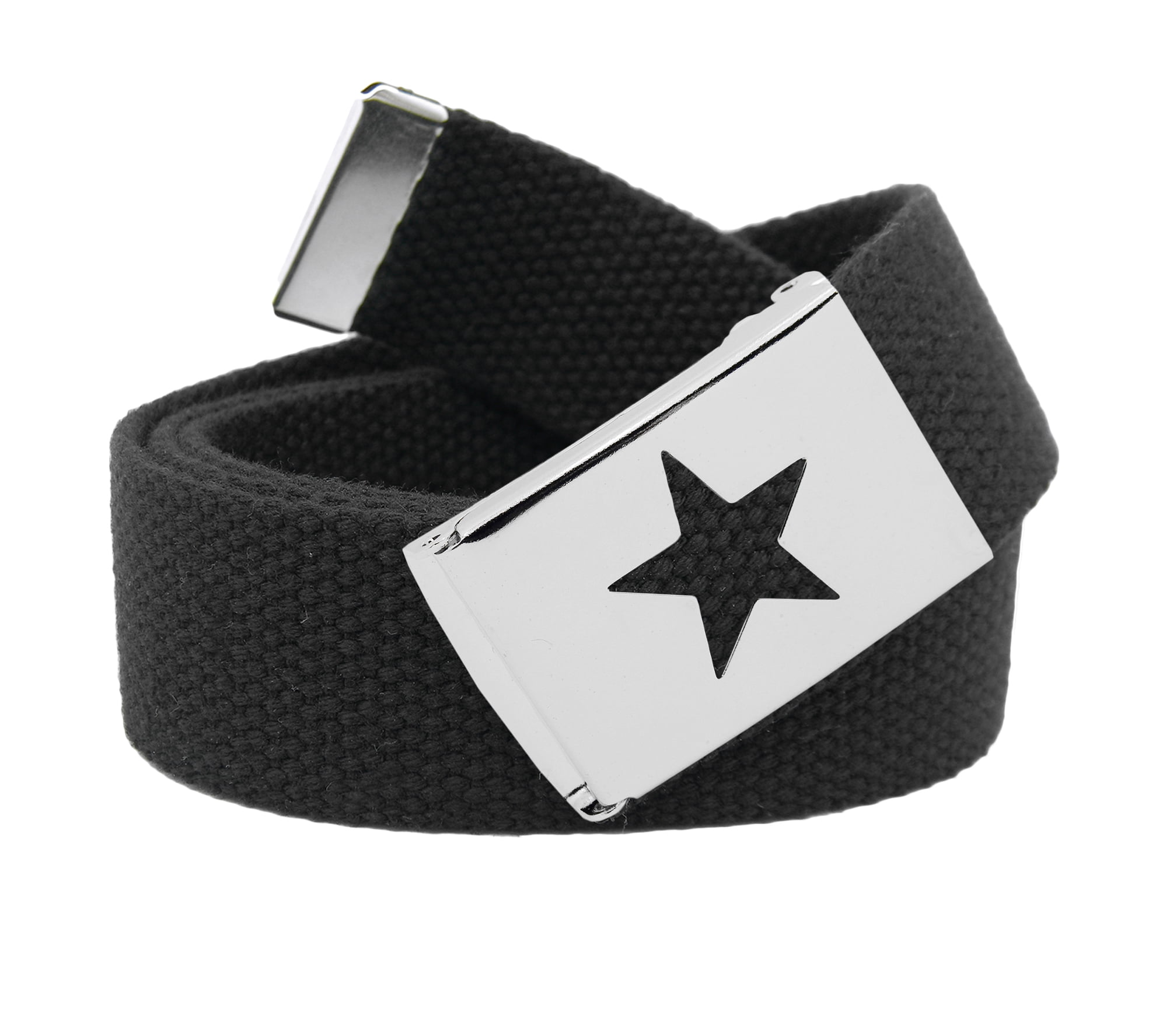 Girl's Star Silver Flip Top School Uniform Belt Buckle with Canvas Web ...