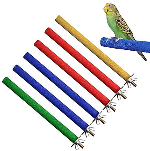 Walbest Parrot Perch Stand, Bird Perches Bird Cage Perch Toy, Colorful ...