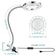Achort 8X Magnifier Desktop Lamp with LED Light, USB Powered, Flexible ...