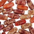 HOMYL 2-4 Packung 50 Pieces Vintage Printed Wooden Barrel Beads Large ...