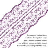 Uxcell 1.8" Wide 11 Yard Lace Ribbon Floral Pattern Dark Purple Lace ...