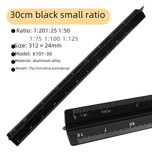 Regla triangular de aluminio y metal, regla de escala grande para ...