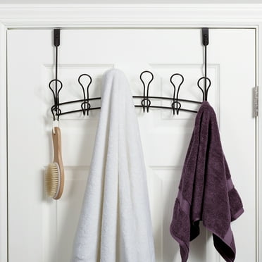Mainstays Over-the-Door 6-Hook Rack, Hanging Storage for Towels, Robes ...