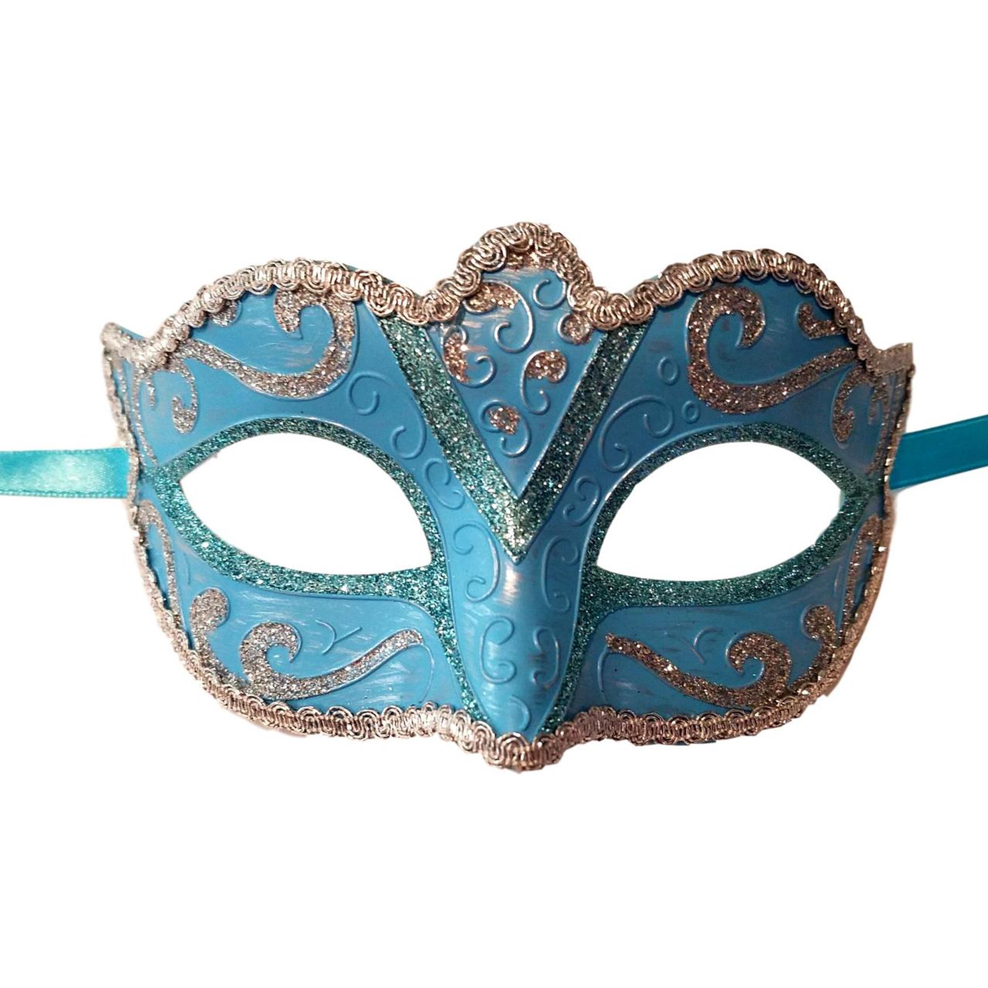 Silver And Light Blue Masquerade Masks