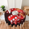 Fire Dice Flaming Dices Flame Tablecloths Round 60 inch Fabric Table ...