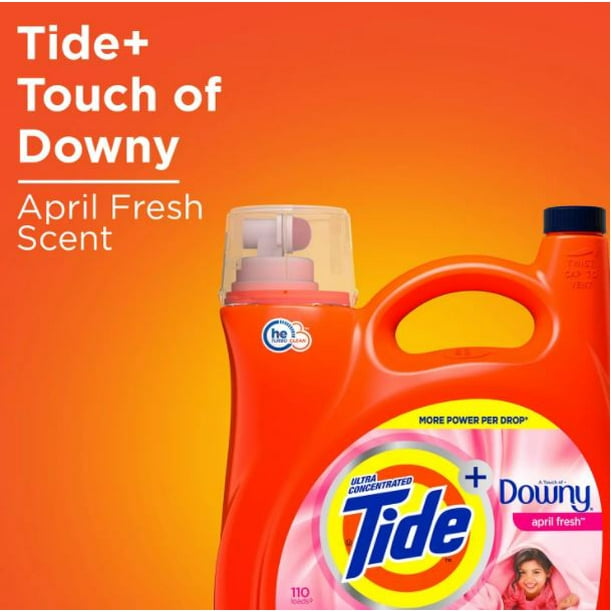 Tide Plus Downy April Fresh Scent Liquid Laundry Detergent (150 fl oz, 110 loads) - Walmart.com