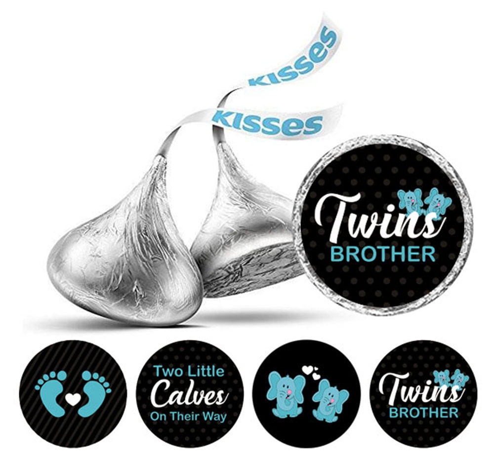 Darling Souvenir Twins Brother Baby Shower Party Stickers Chocolate ...