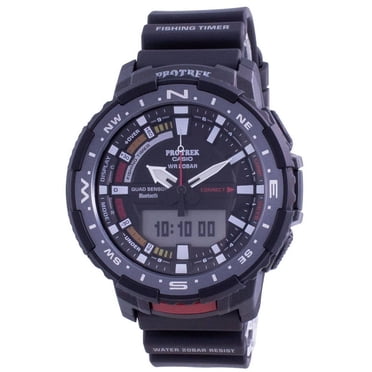 Casio Men's Pro Trek Triple-Sensor Solar Powered Cloth Strap Watch ...